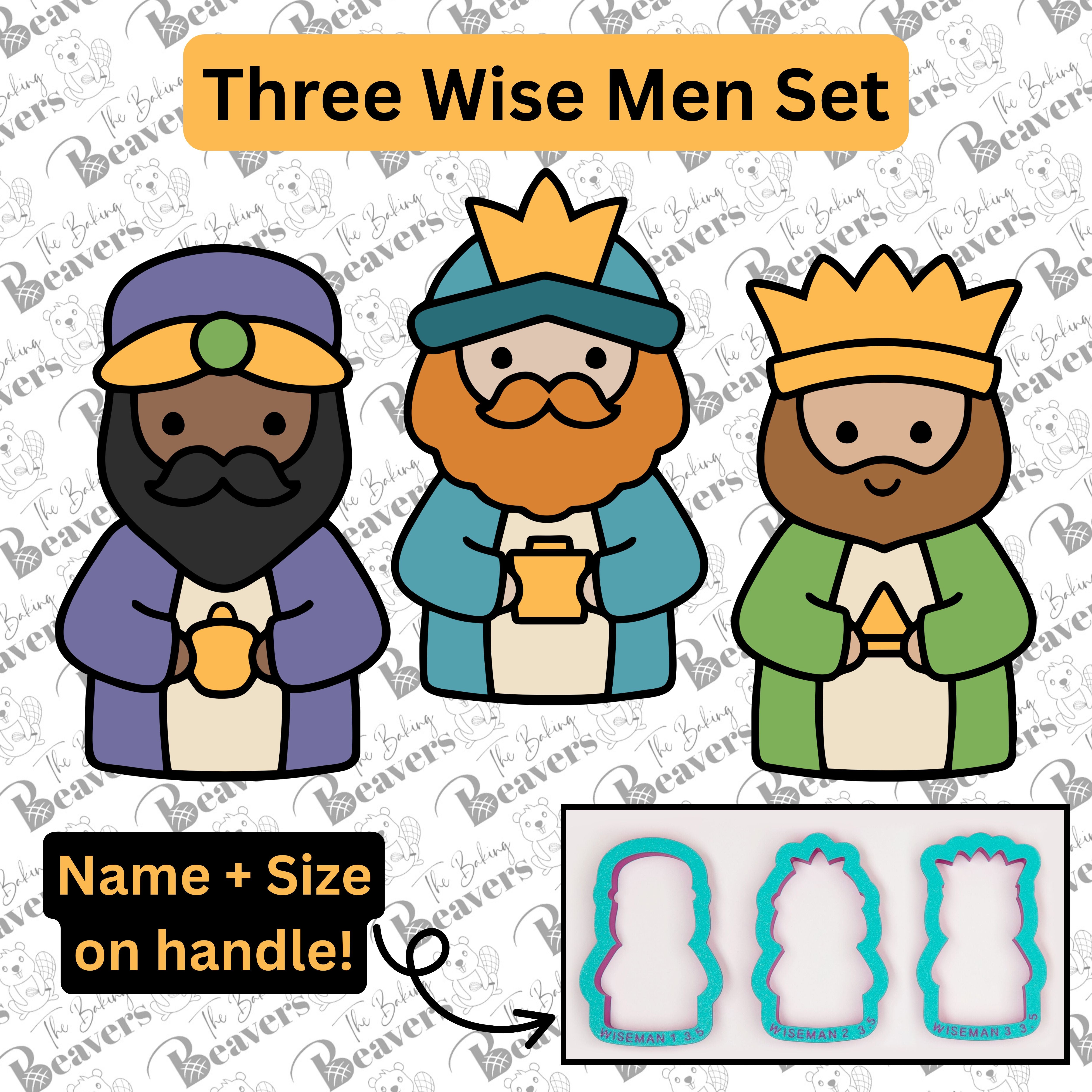 Three Wise Men Cookie Cutter Set (includes 3 cutters) – The Baking Beavers