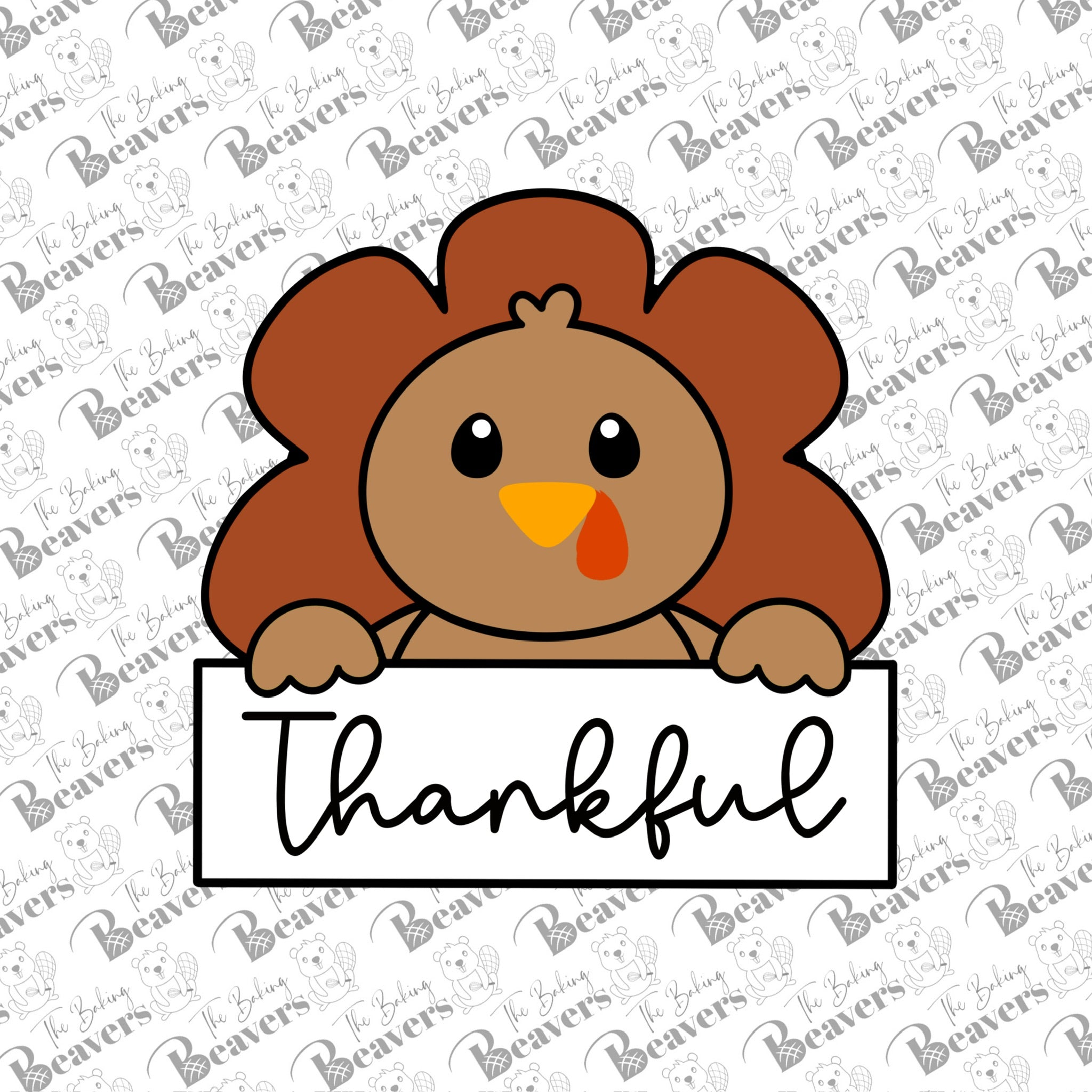 Turkey (chunky version) Name Plaque Cookie Cutter | Turkey place setti ...