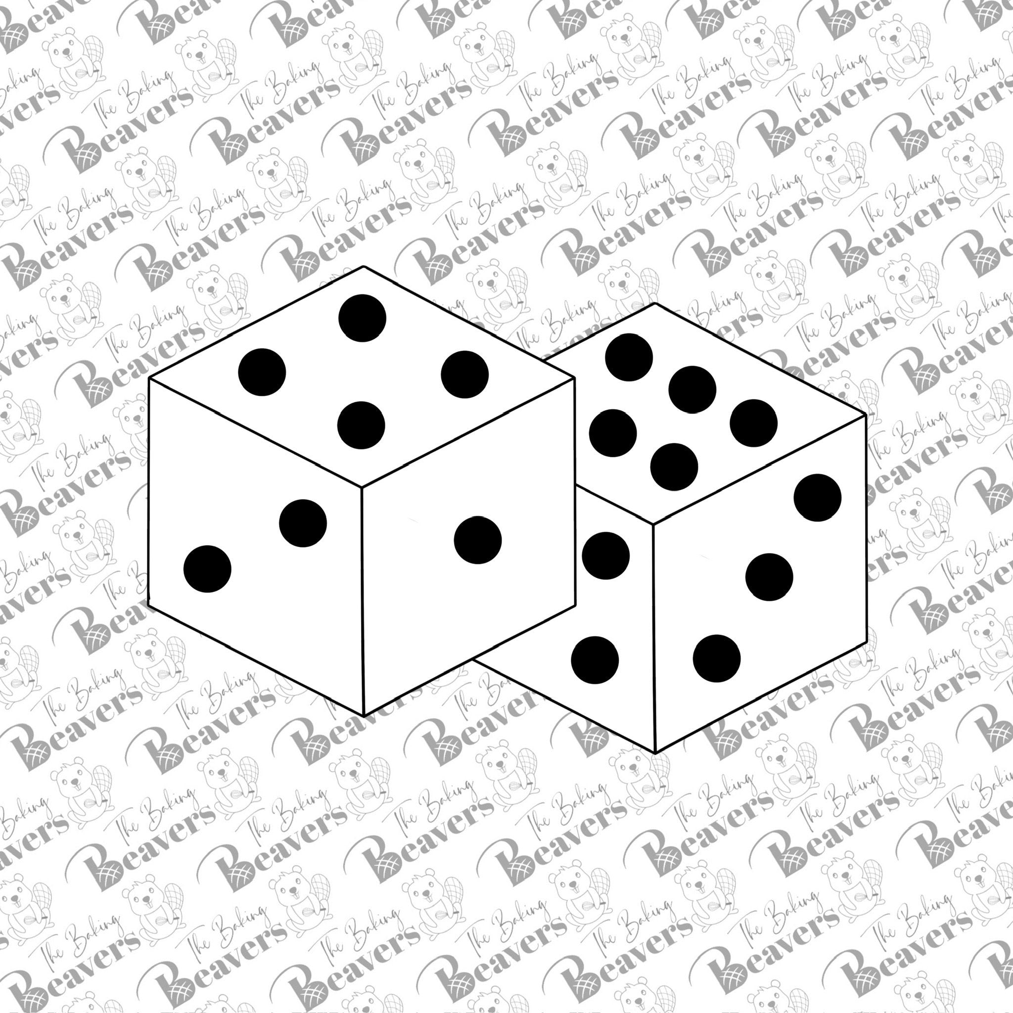 Pair of Dice Cookie Cutter (recommend sizing up) – The Baking Beavers