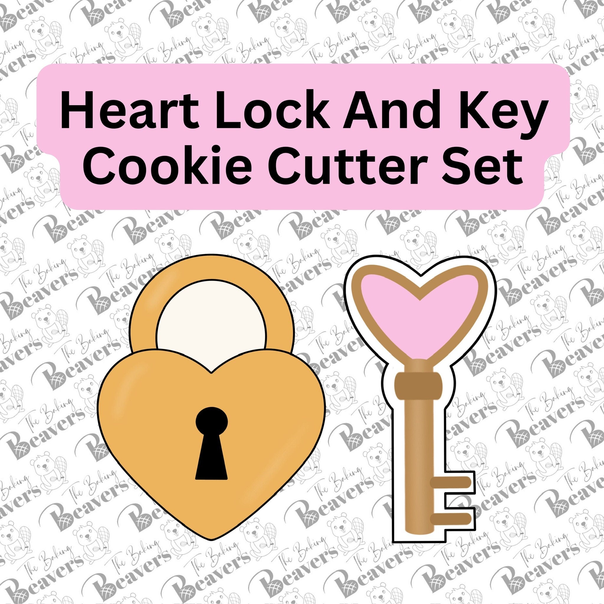 Heart Lock & Key (Set of 2) Cookie Cutter – The Baking Beavers