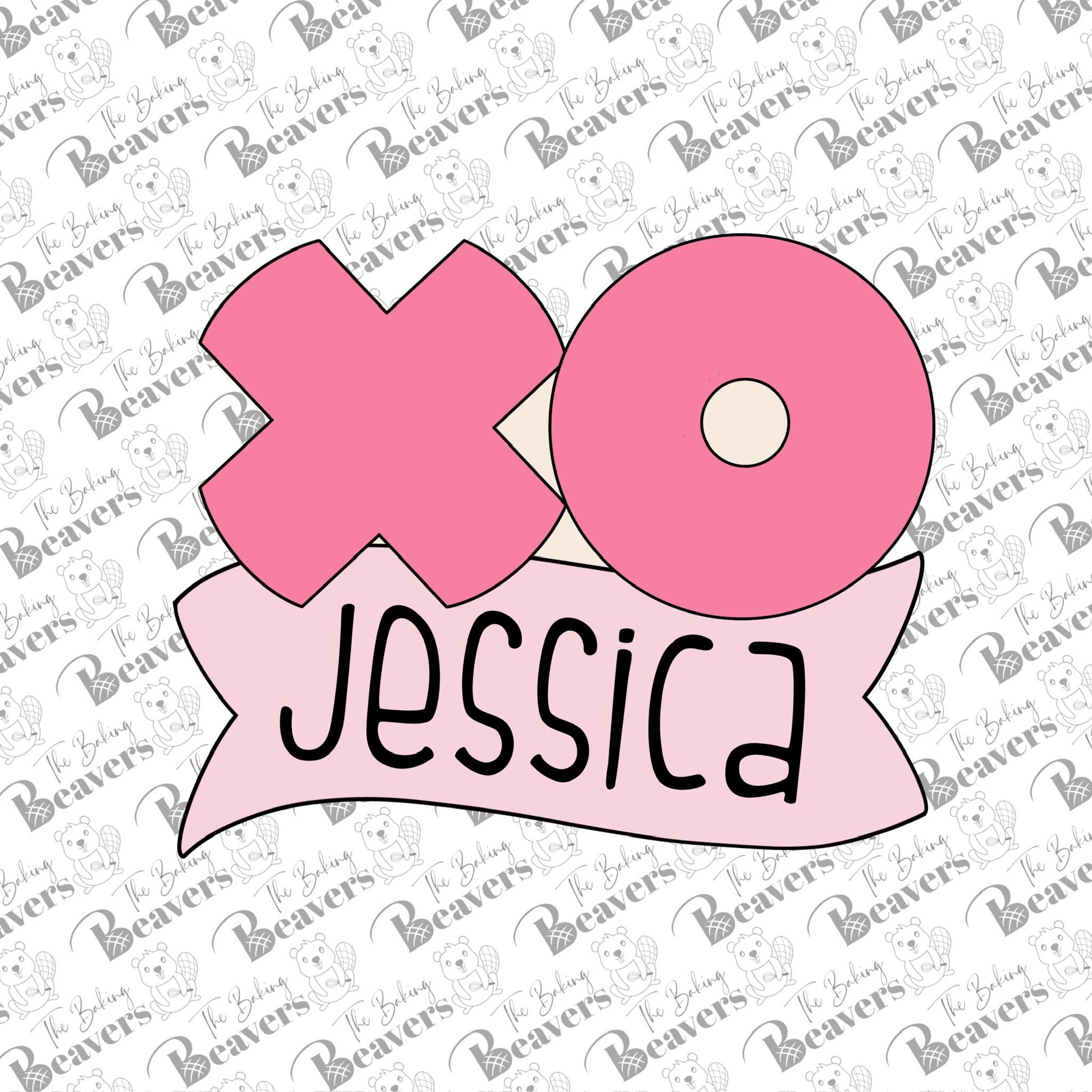 XO + Banner (Personalized) Cookie Cutter – The Baking Beavers
