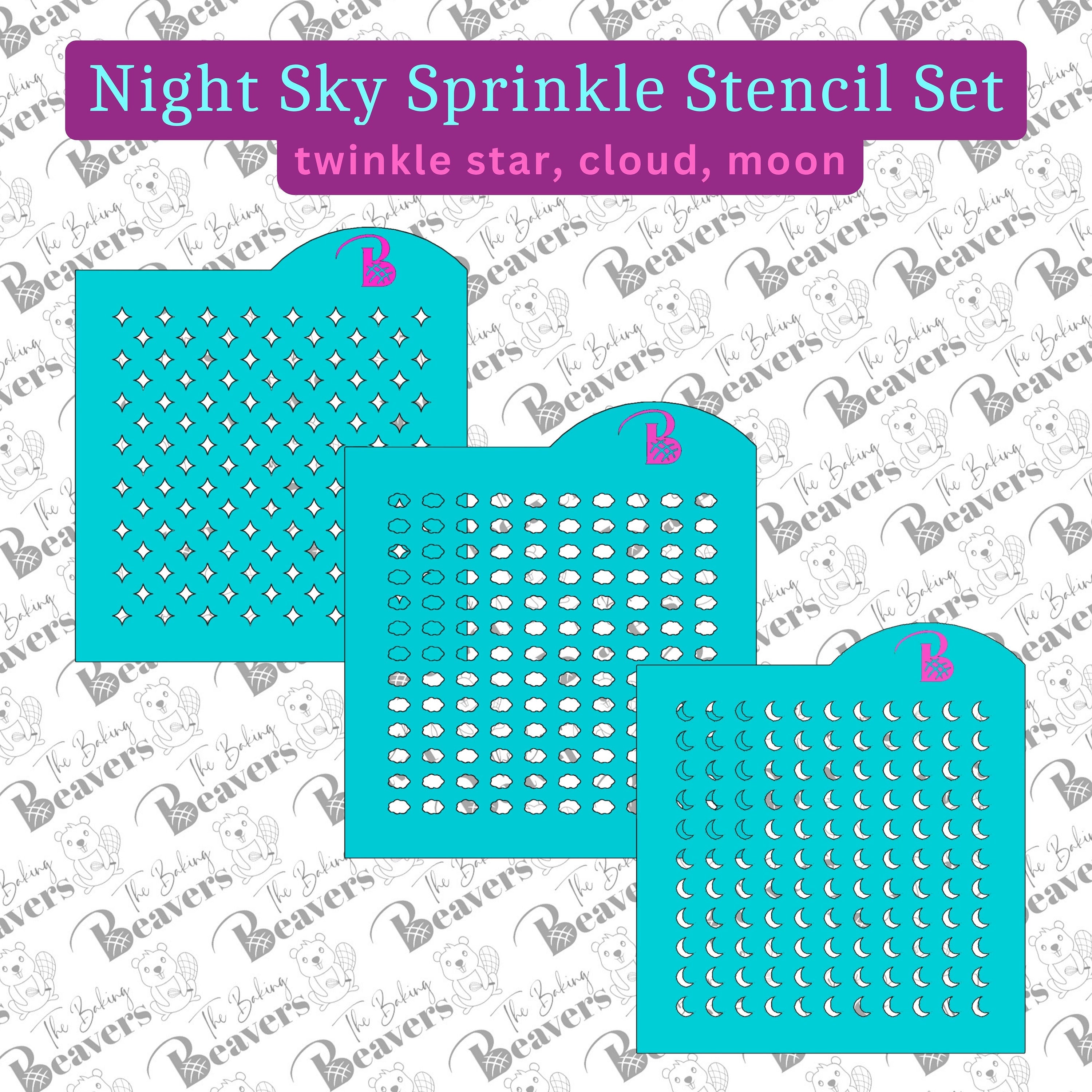 Sprinkle Stencils Sky Pack - Buy All 3 Moon, Cloud, Diamond Star – The ...