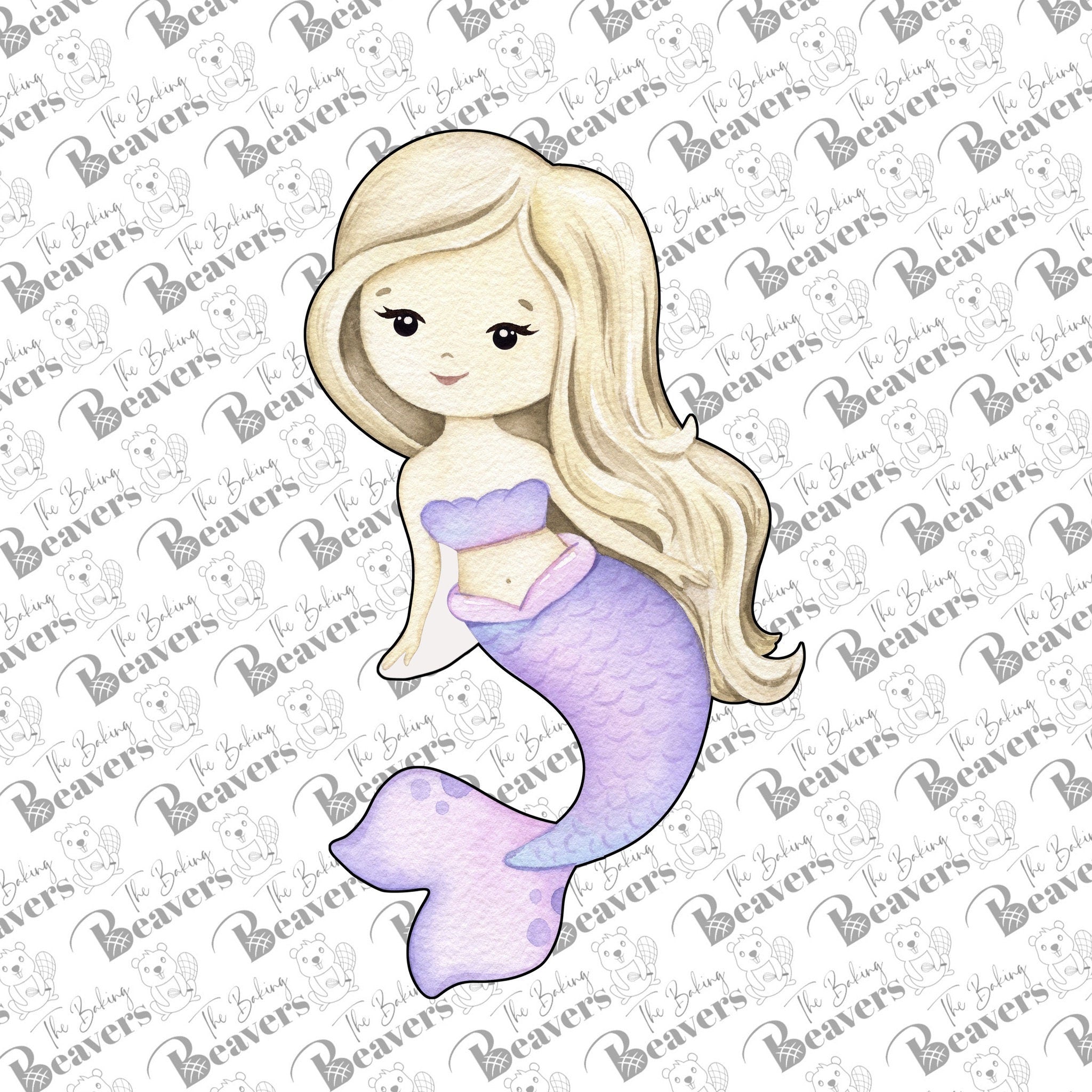 Mermaid (Upright) Cookie Cutter (recommend sizing UP) – The Baking Beavers