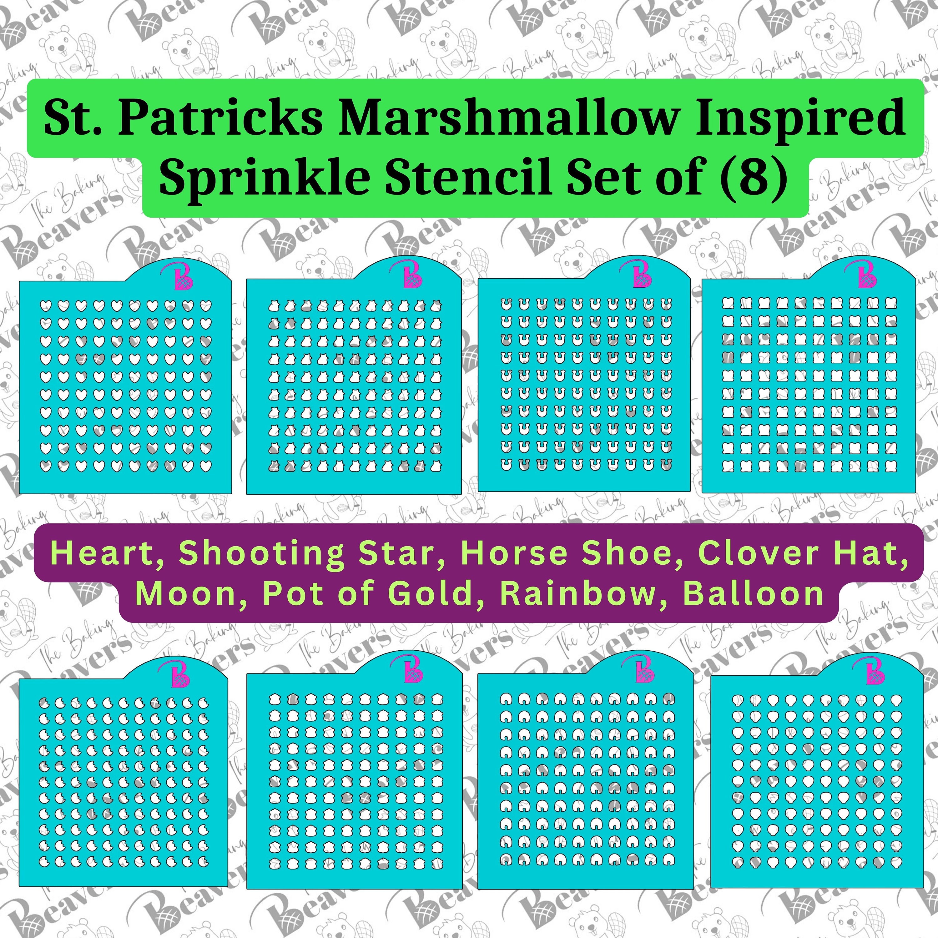 St. Patricks Marshmallow inspired Sprinkle Stencils (set of 8) – The ...