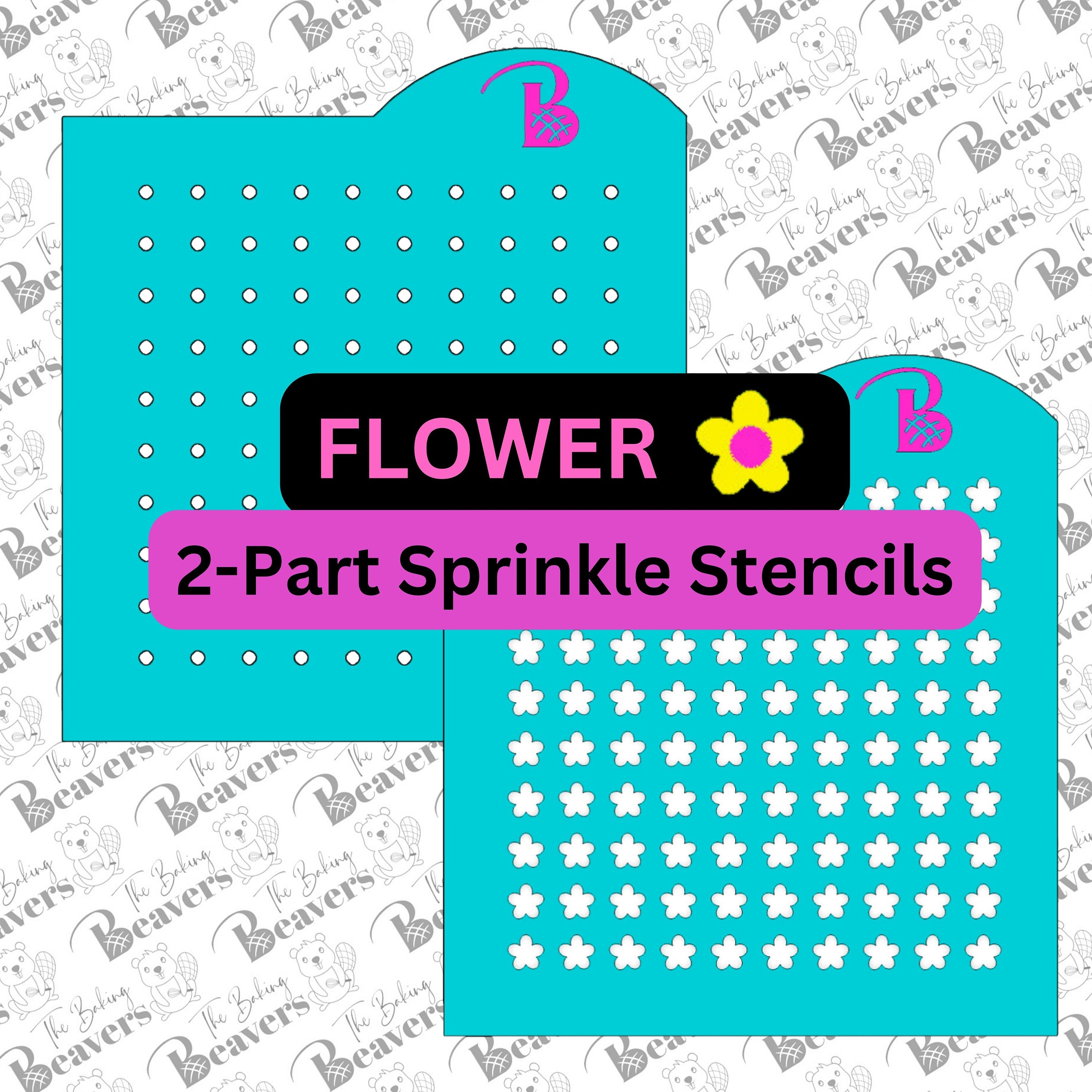 Flower Sprinkle Stencils (2 part) – The Baking Beavers