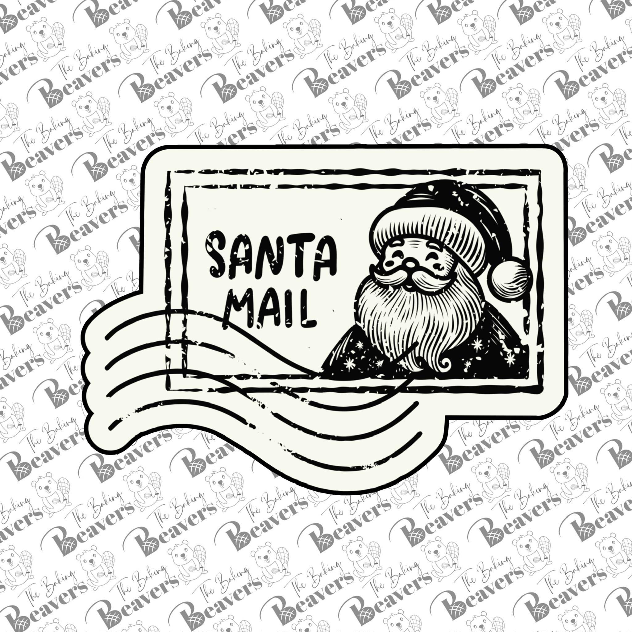 Santa Mail Stamp Cookie Cutter (recommend sizing up) – The Baking Beavers